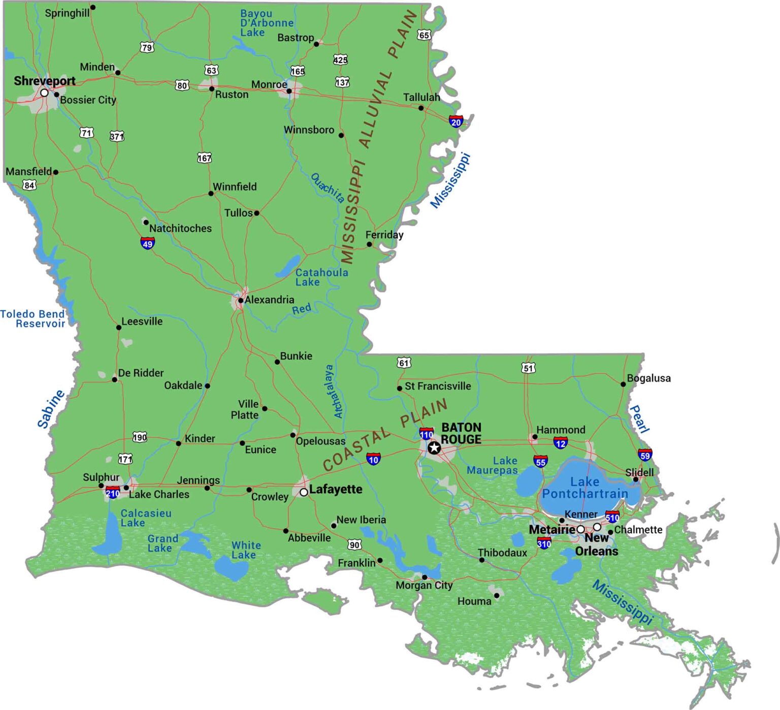 Louisiana Zip Code Map - US Maps
