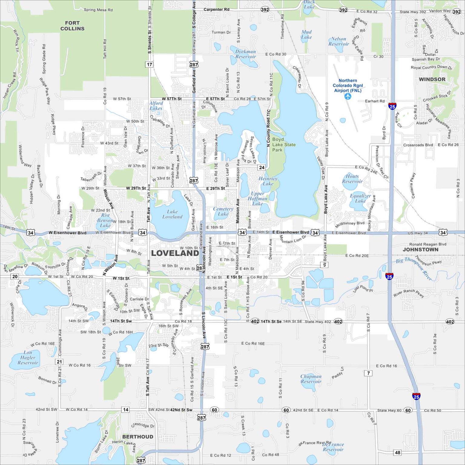 Map of Loveland, Colorado - US Maps