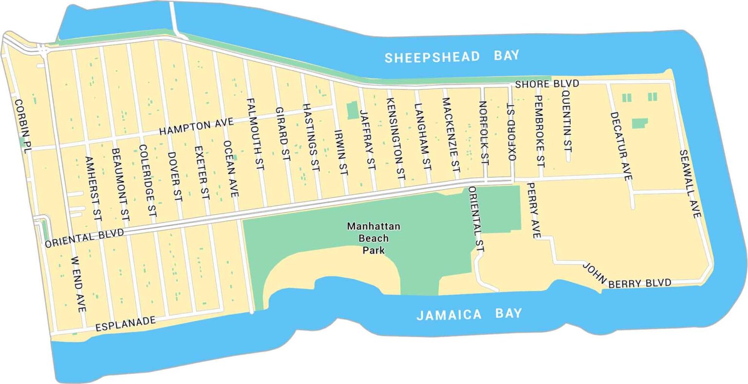 Manhattan Beach Map, New York - US Maps