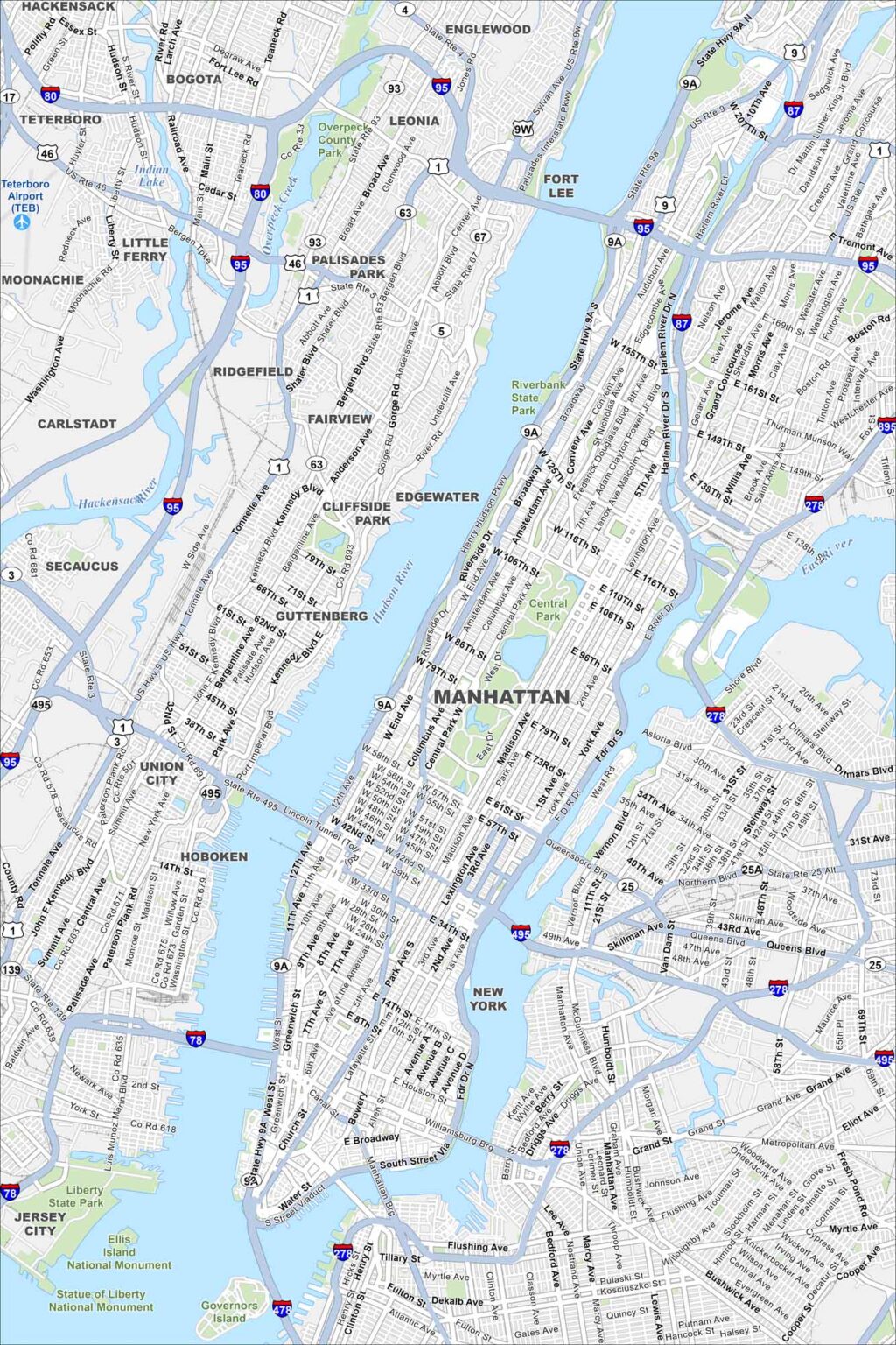Harlem Map, New York - US Maps