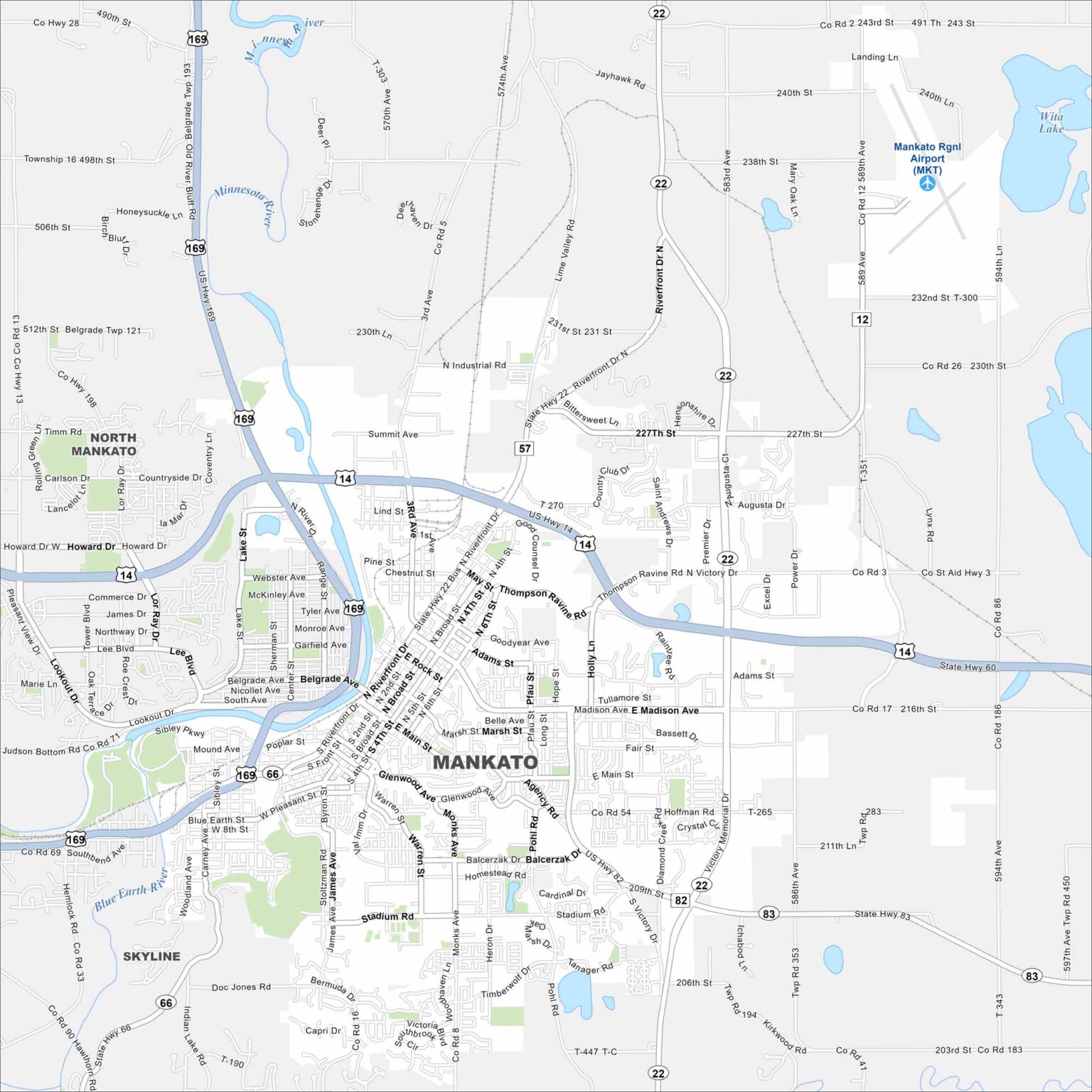 Map of Mankato, Minnesota - US Maps