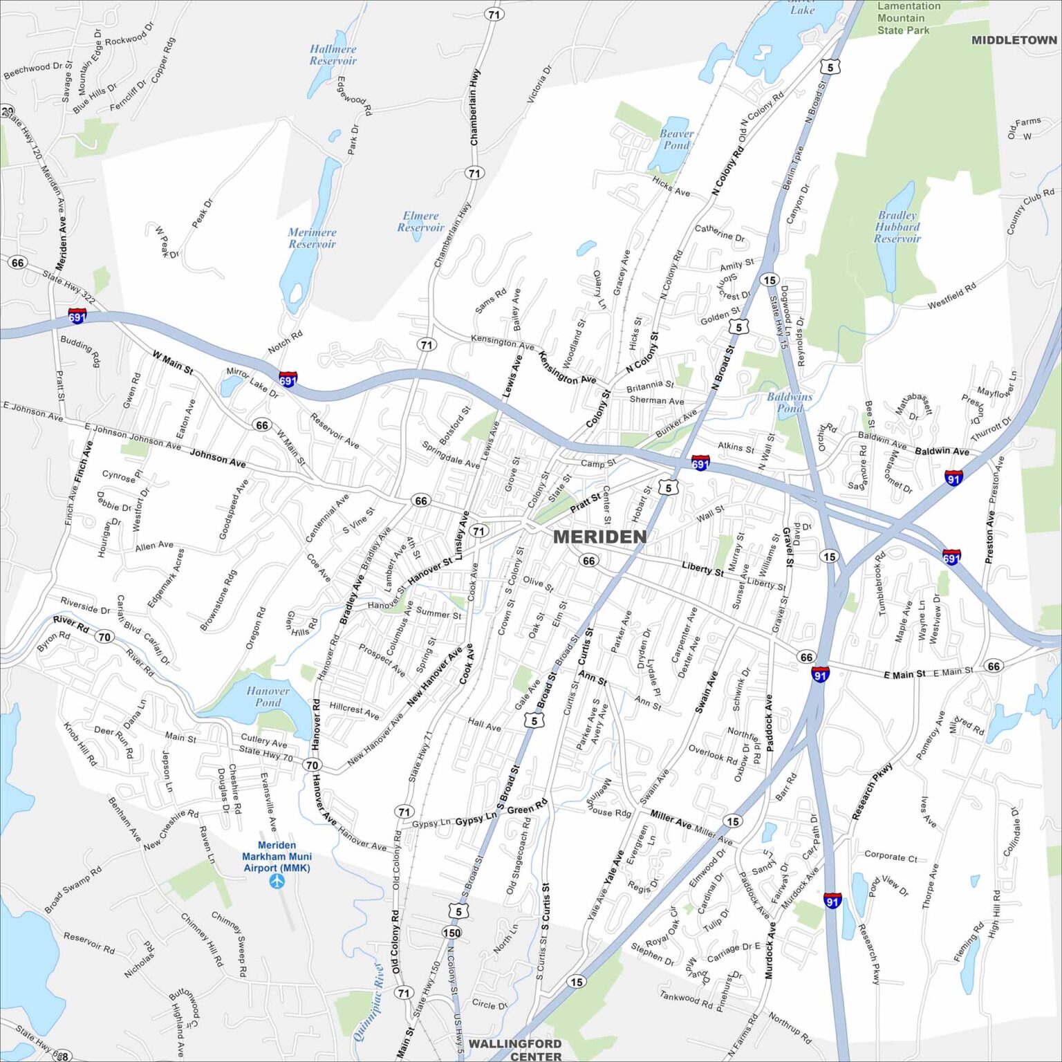 Map of Meriden, Connecticut - US Maps