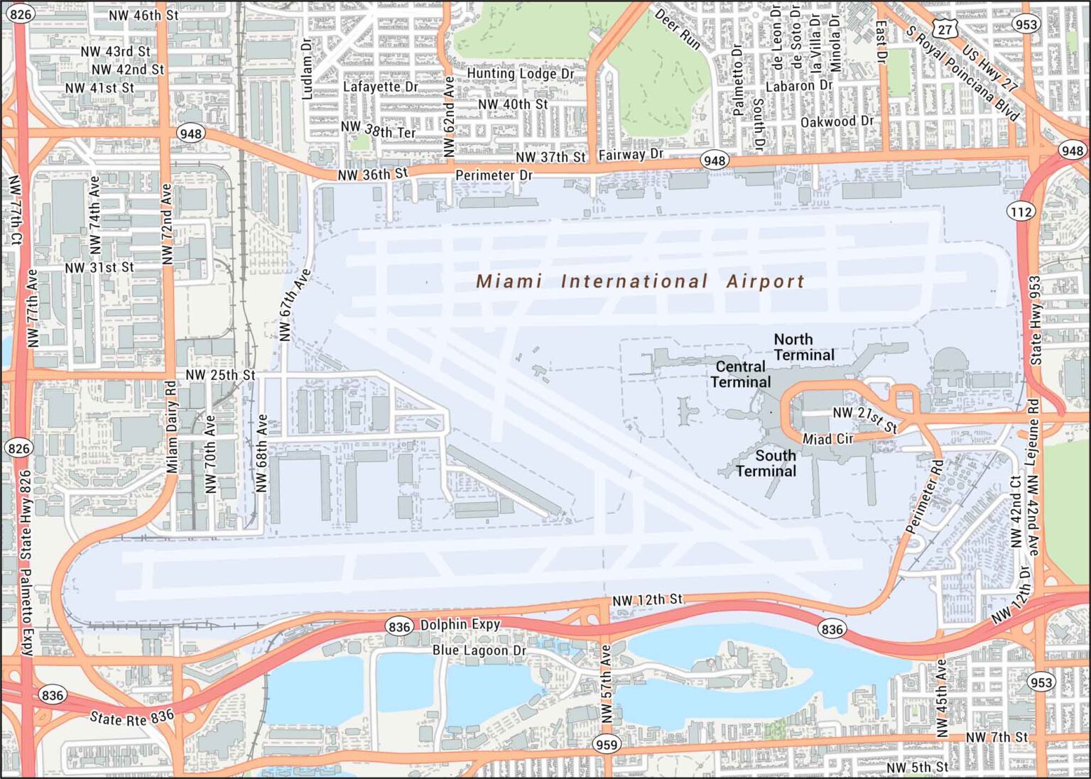 Miami International Airport Map - US Maps