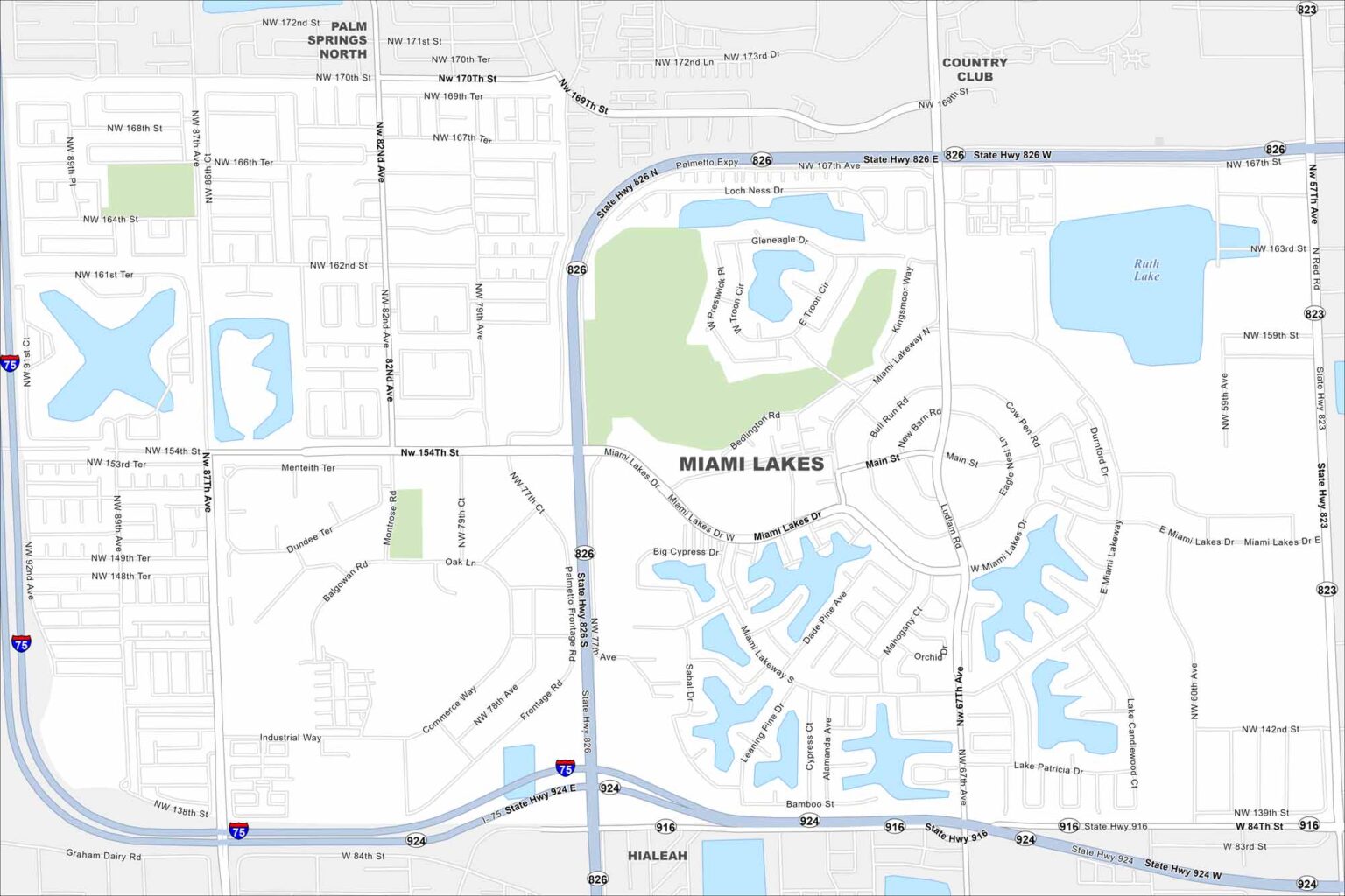 Map of Miami Lakes, Florida - US Maps