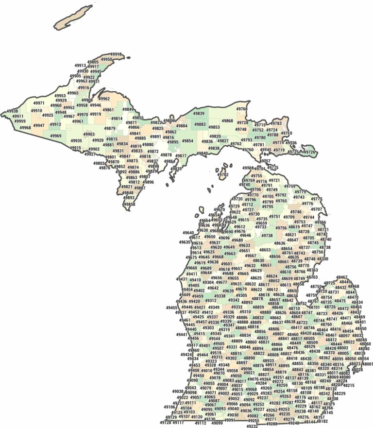 Michigan Zip Code Map - US Maps
