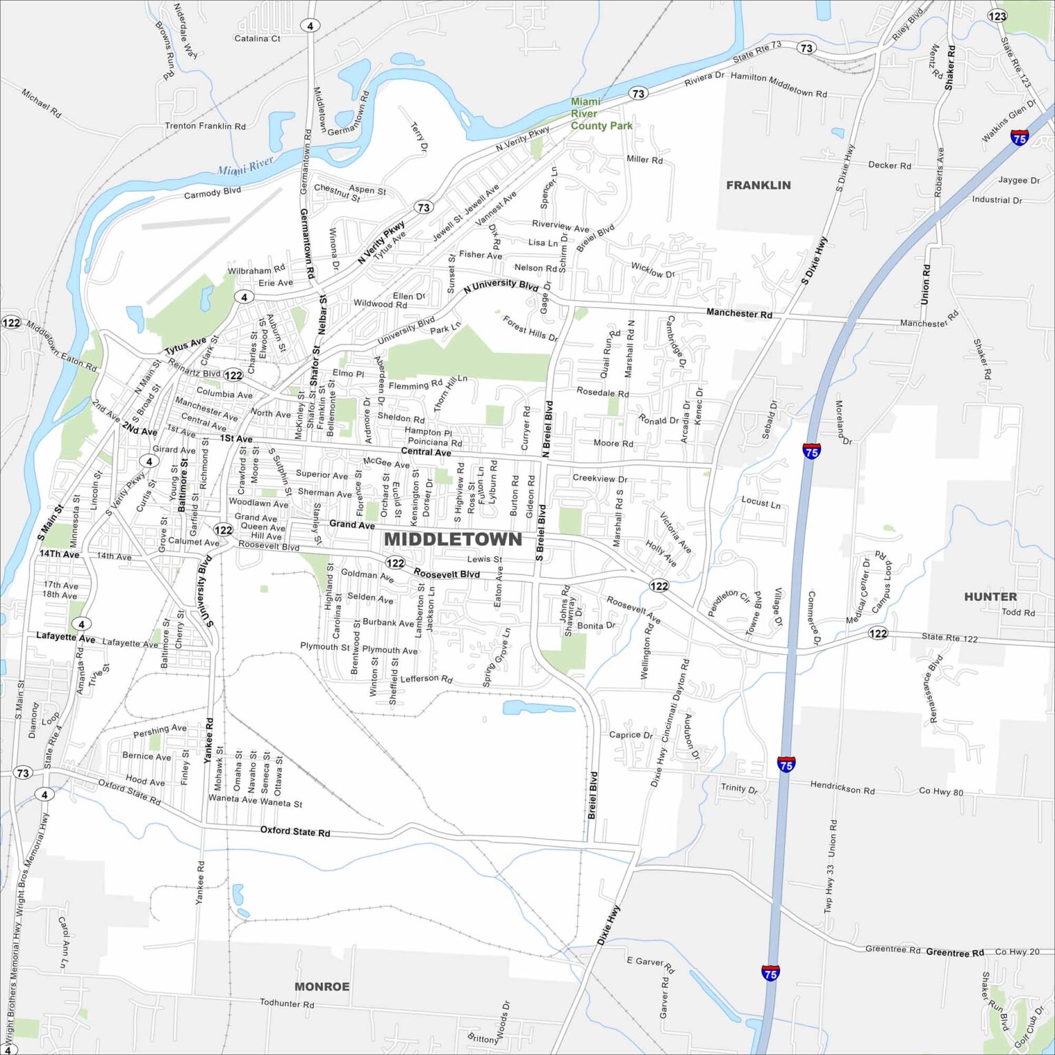 Map of Middletown, Ohio - US Maps