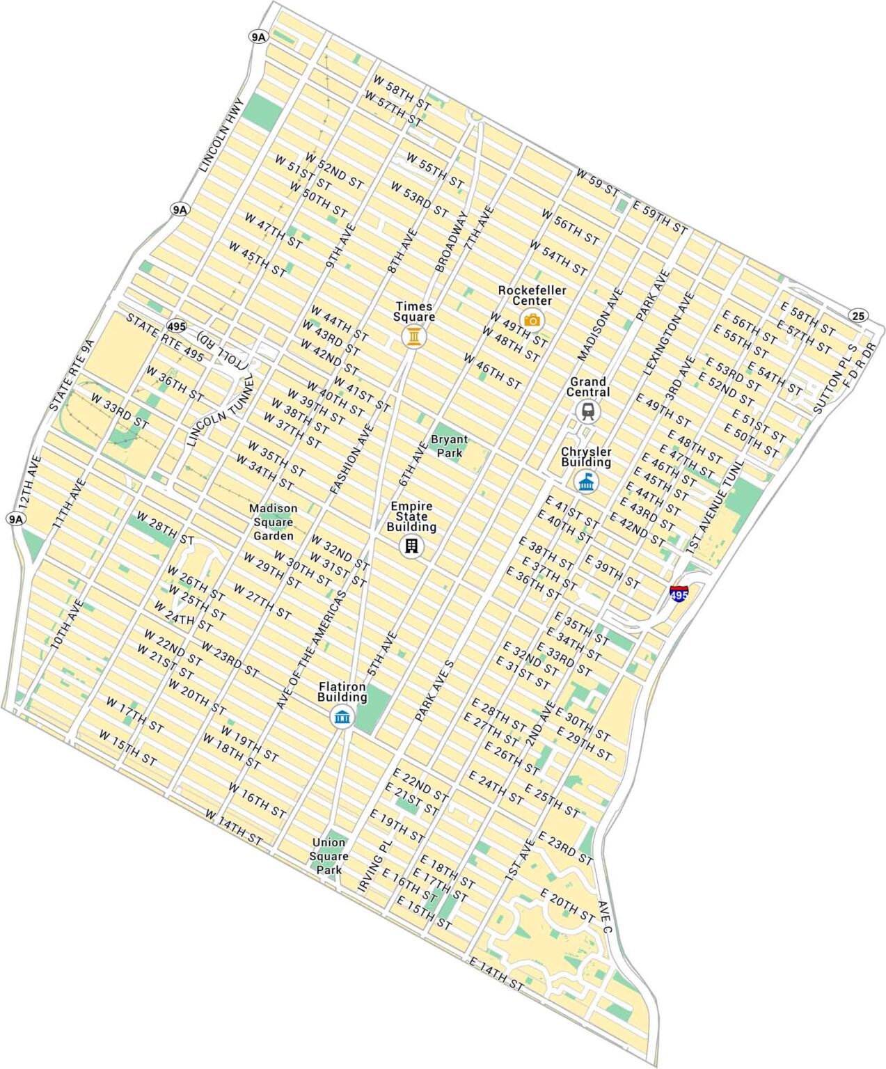 Tribeca Map, New York - US Maps