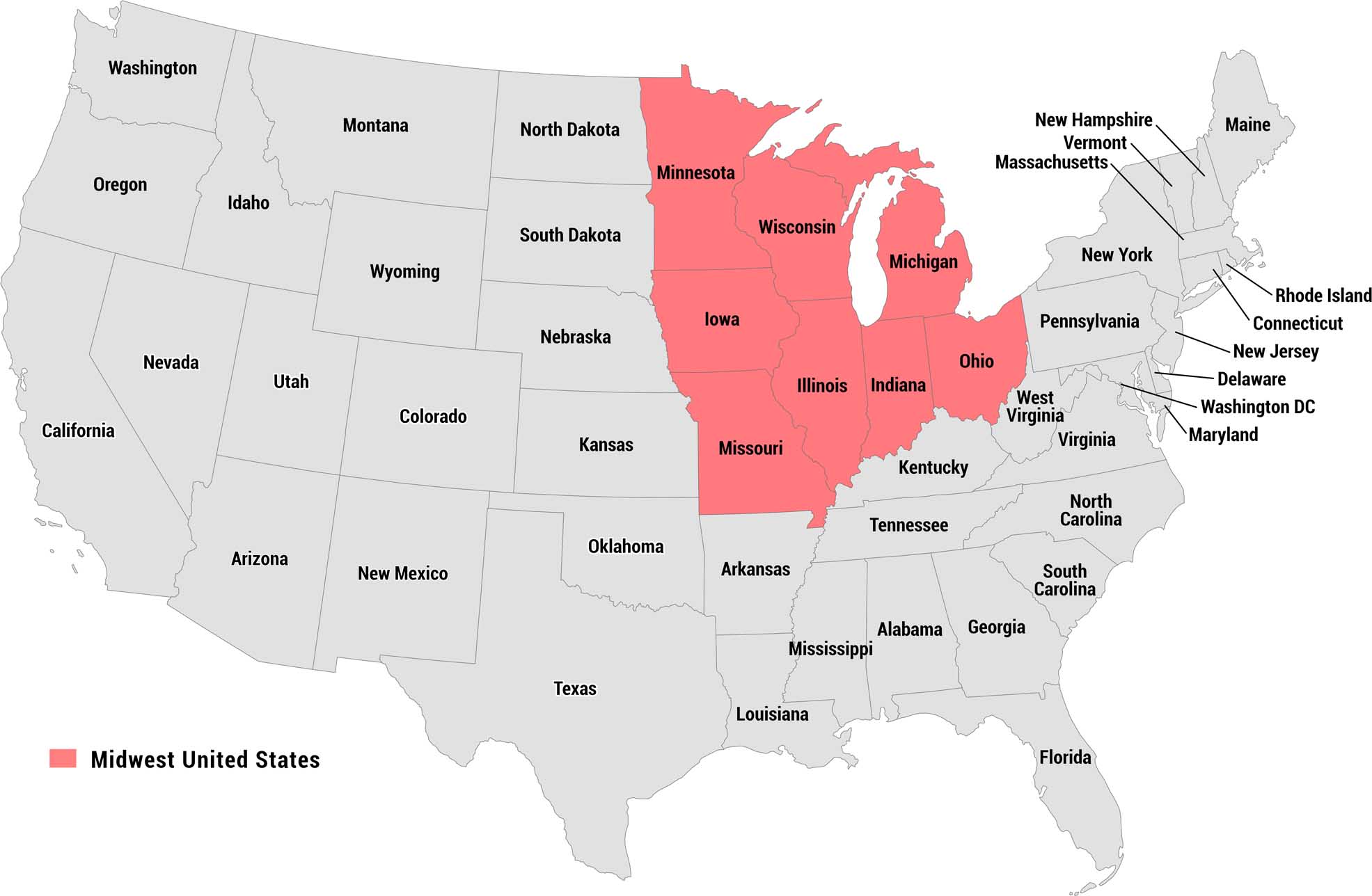 Midwest US Map - US Maps