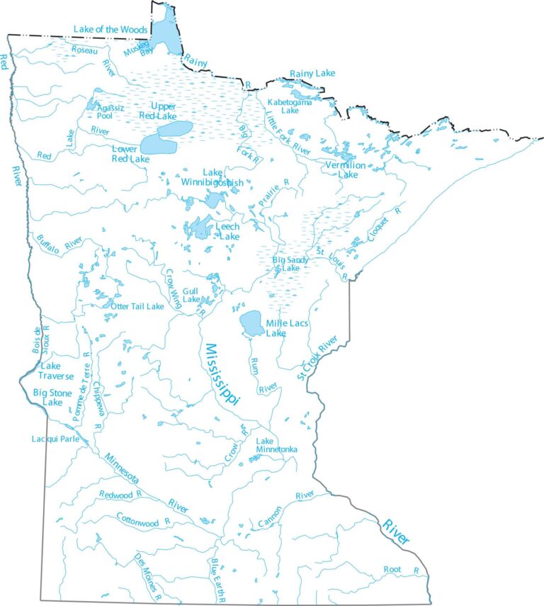 United States Lakes and Rivers Map - US Maps