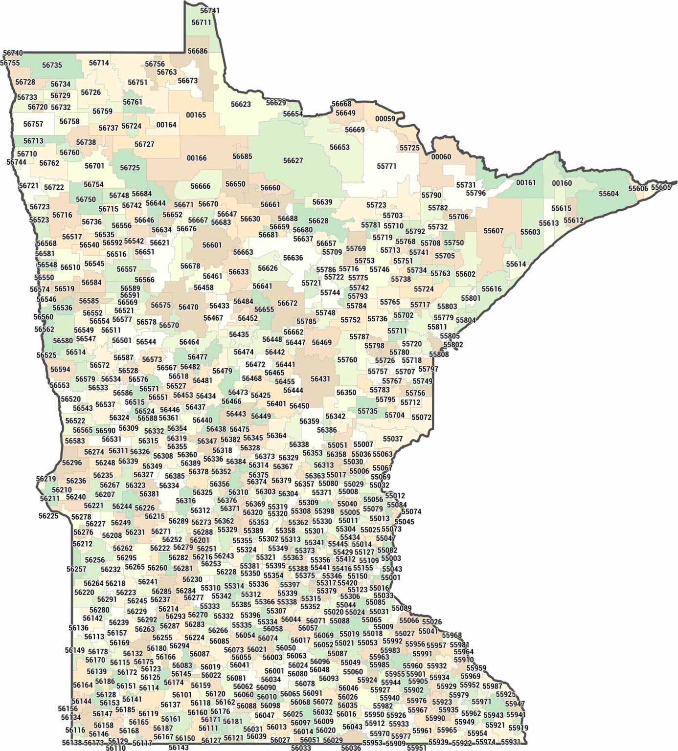 Minnesota Zip Code Map - US Maps