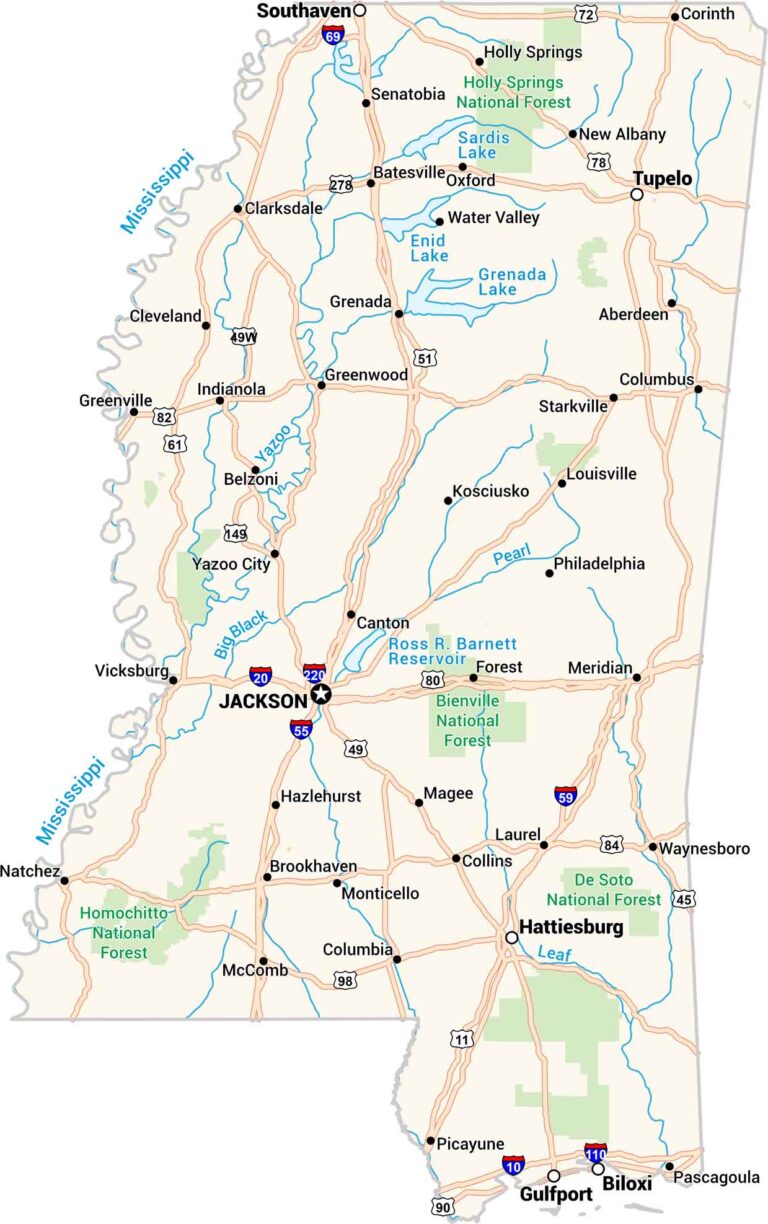 Map of Mississippi - US Maps