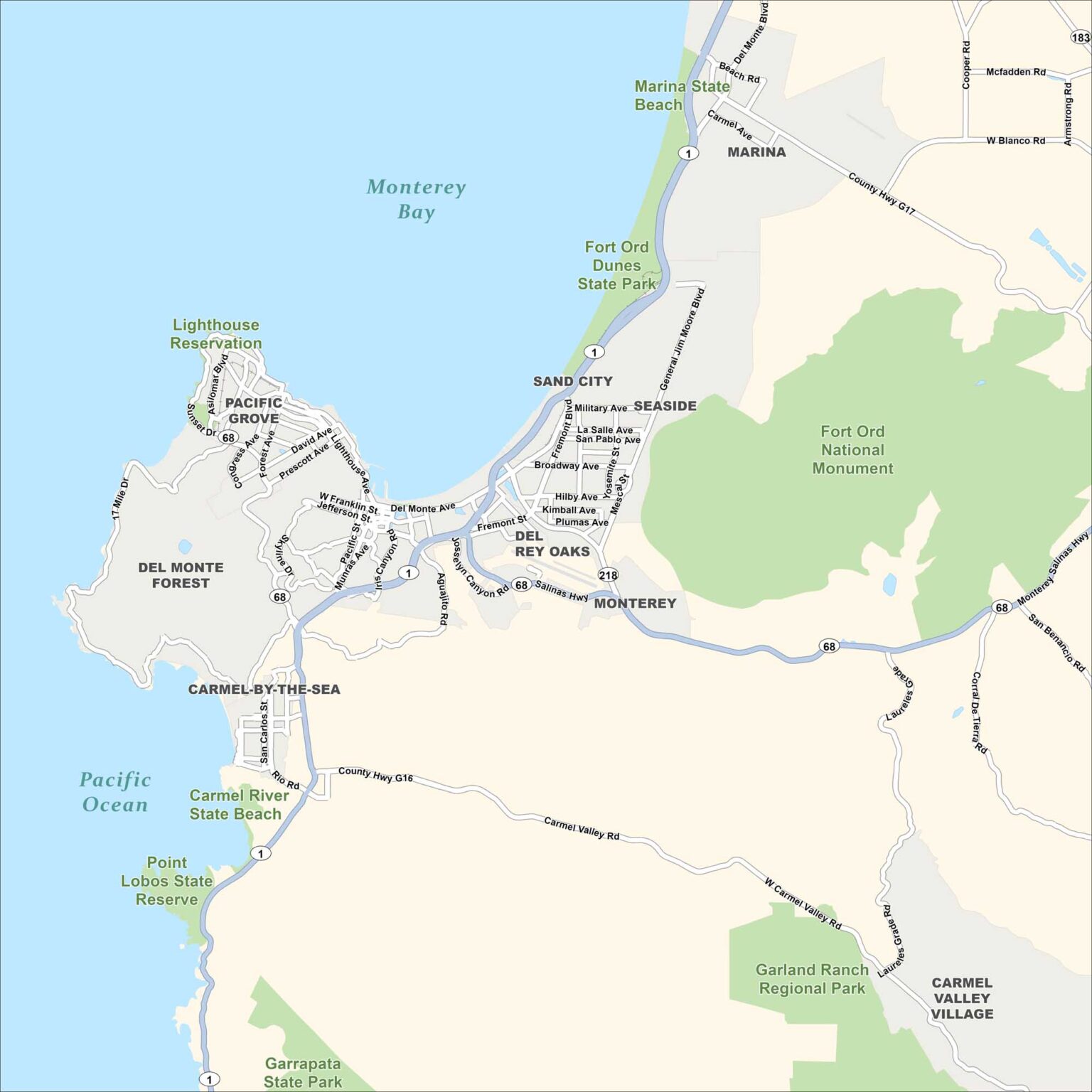 Monterey Peninsula Map - US Maps