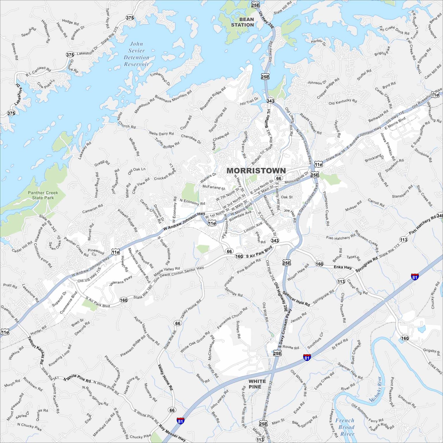 Map of Morristown, Tennessee - US Maps