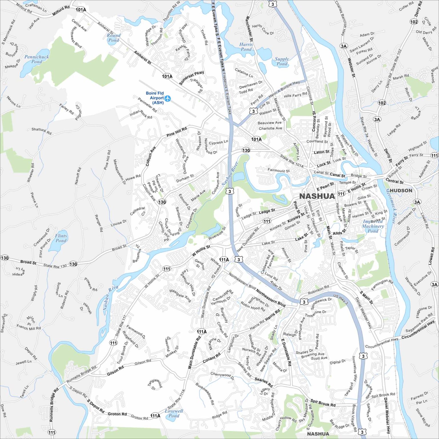 Map of Nashua, New Hampshire - US Maps