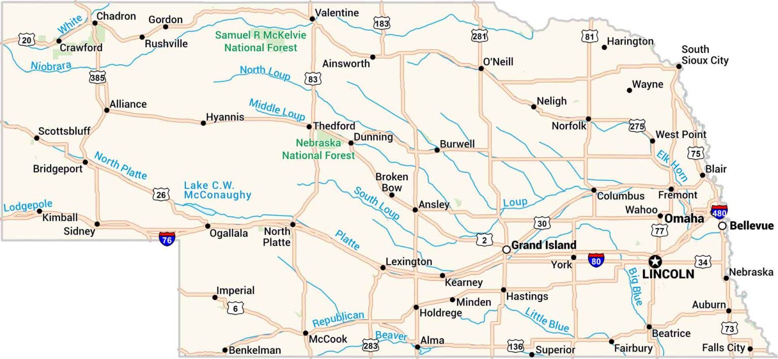 Nebraska Zip Code Map - US Maps