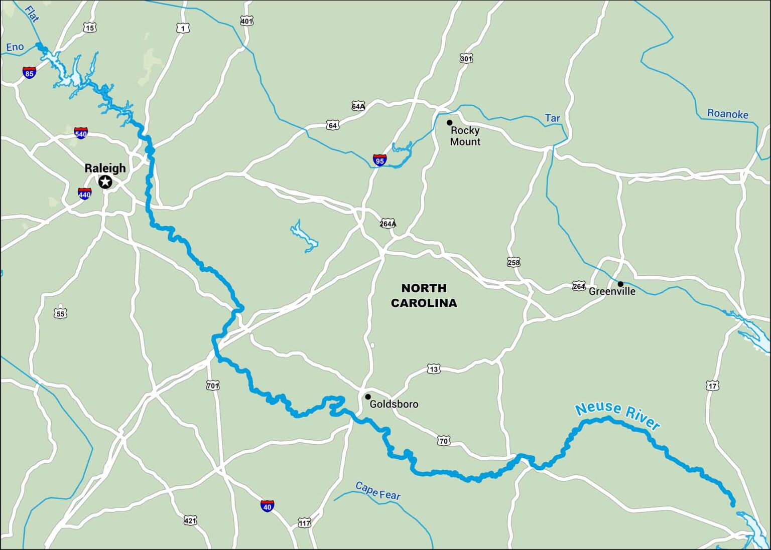 Neuse River Map - US Maps