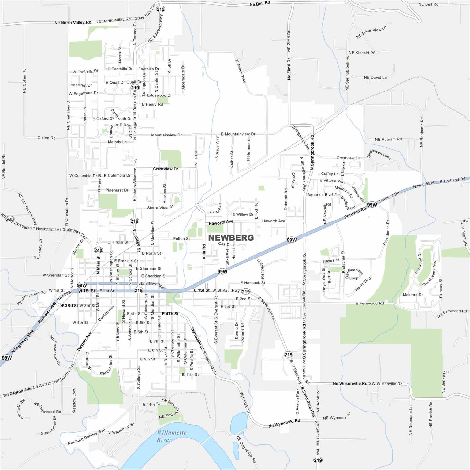 Map of Newberg, Oregon - US Maps