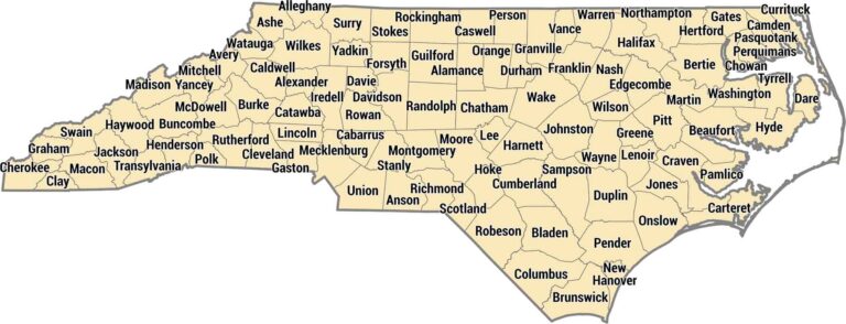 North Carolina Zip Code Map - US Maps