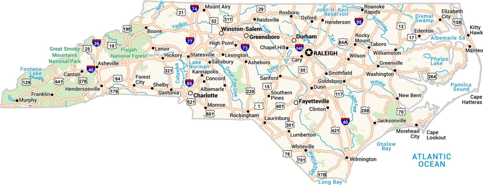 Map of North Carolina - US Maps