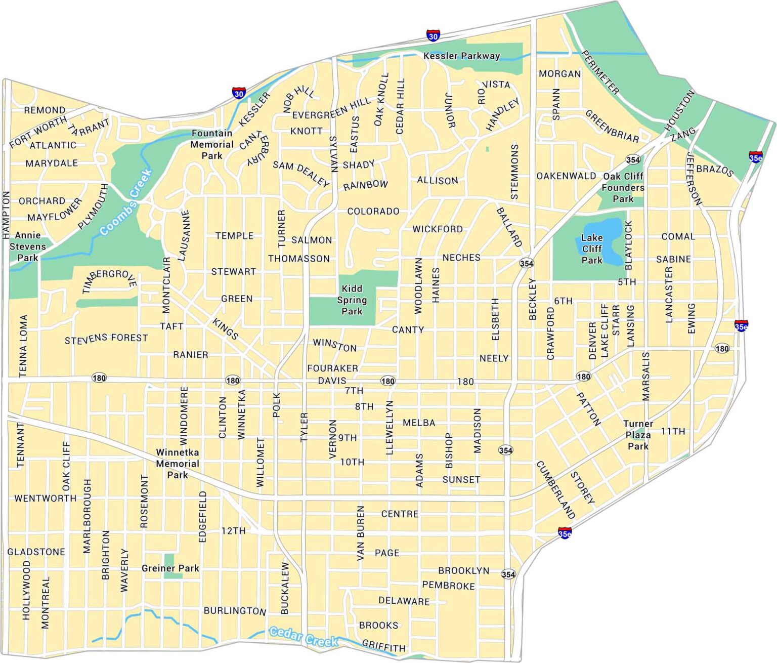 Map of Dallas, Texas - US Maps