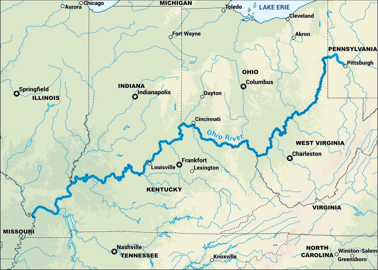 Ohio River Map - US Maps