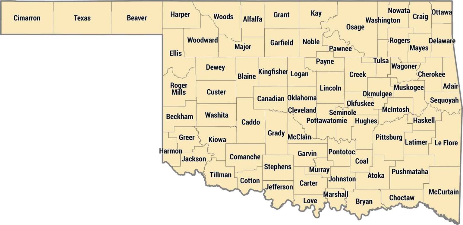 Oklahoma Zip Code Map - US Maps