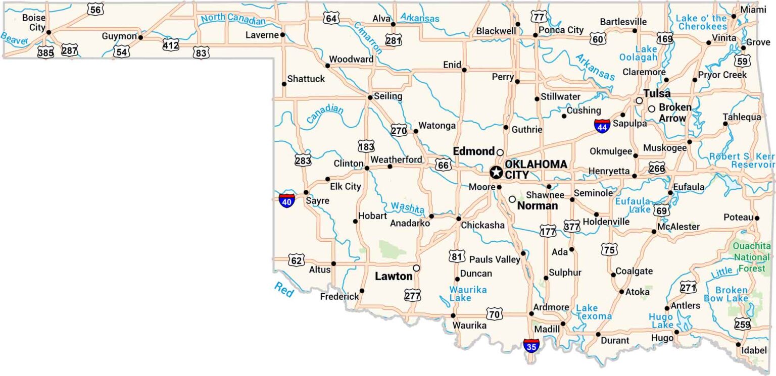 Oklahoma Zip Code Map - US Maps