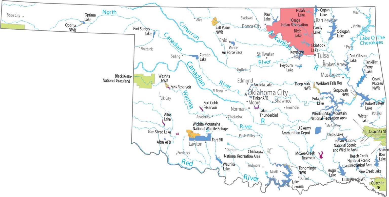Oklahoma Zip Code Map - US Maps