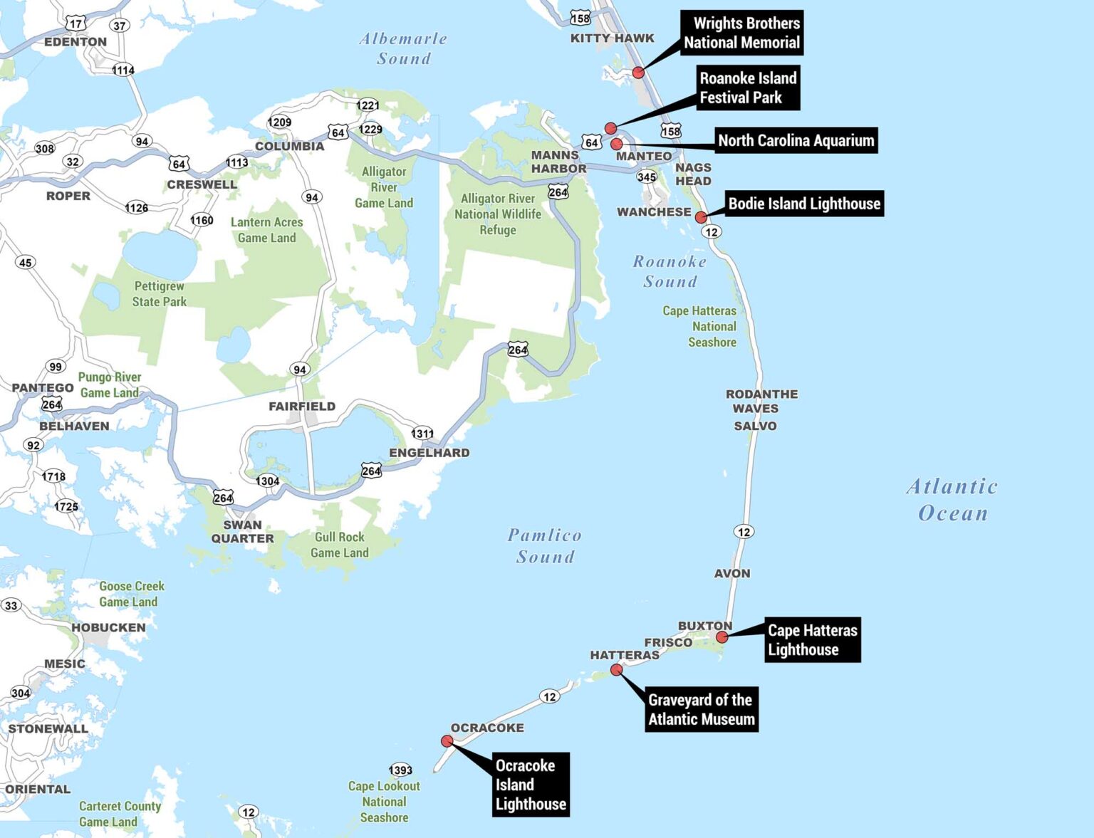 Outer Banks Map - US Maps