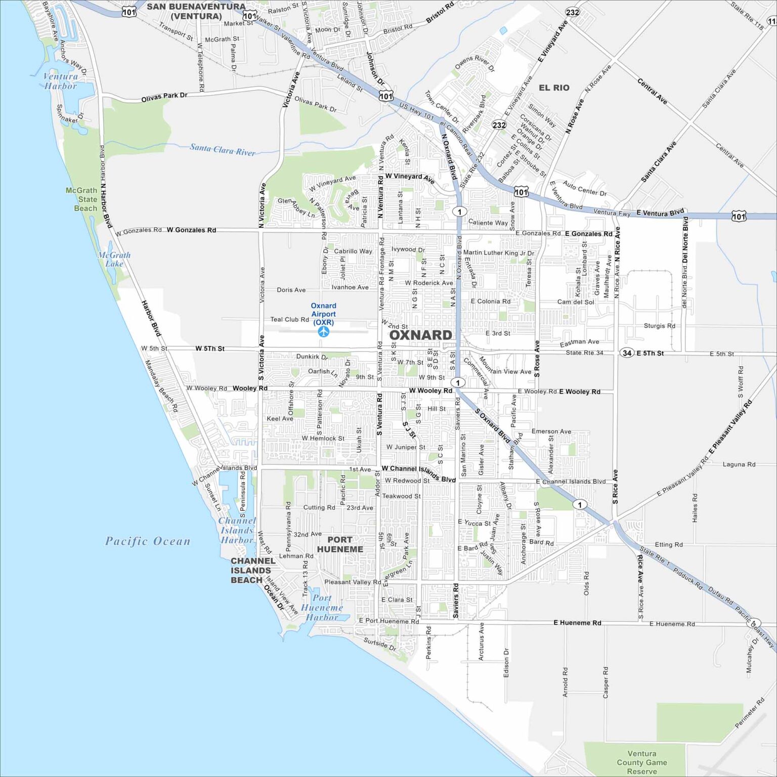 Map of Oxnard, California - US Maps