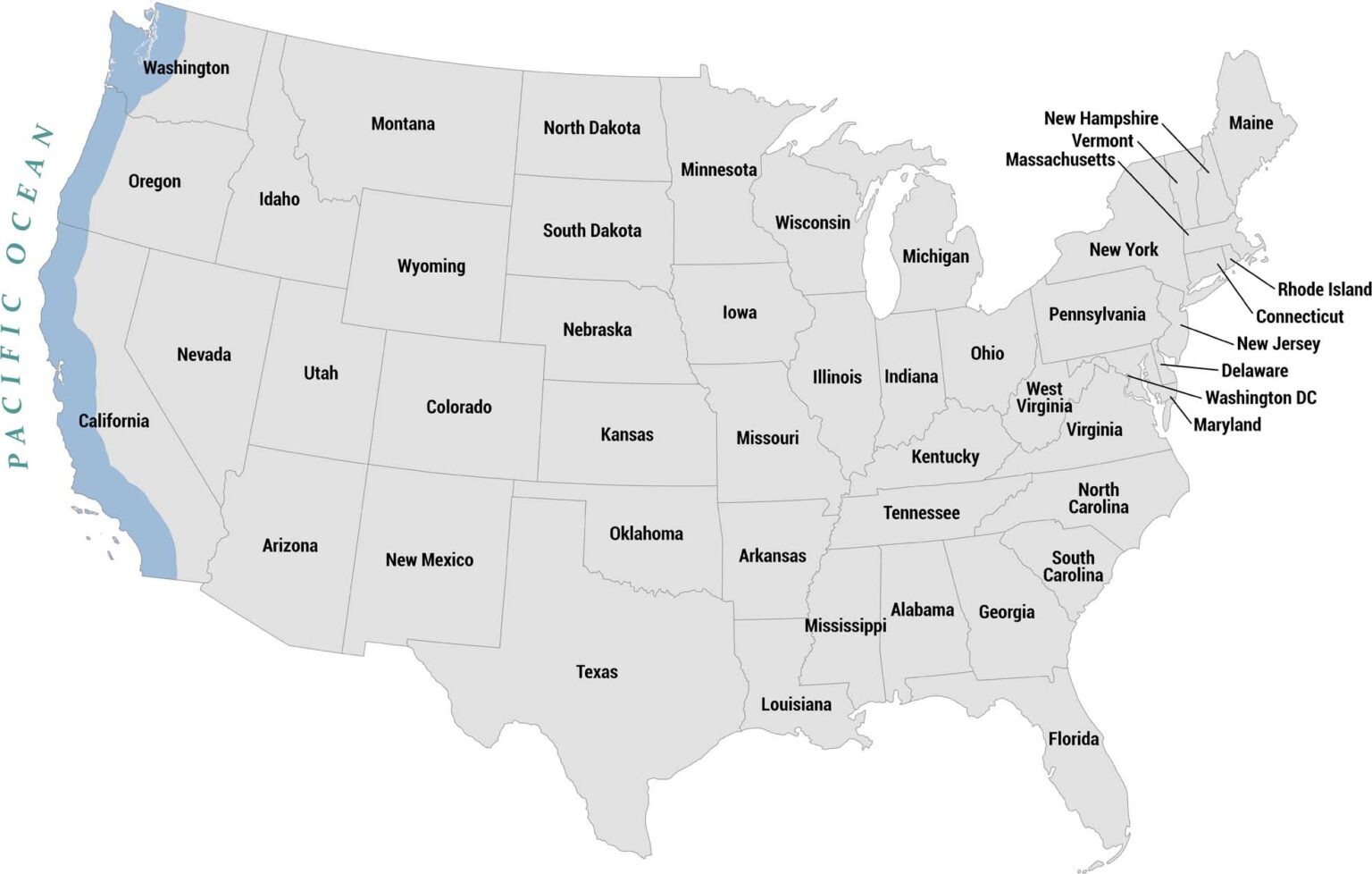 Pacific Coast Map - US Maps