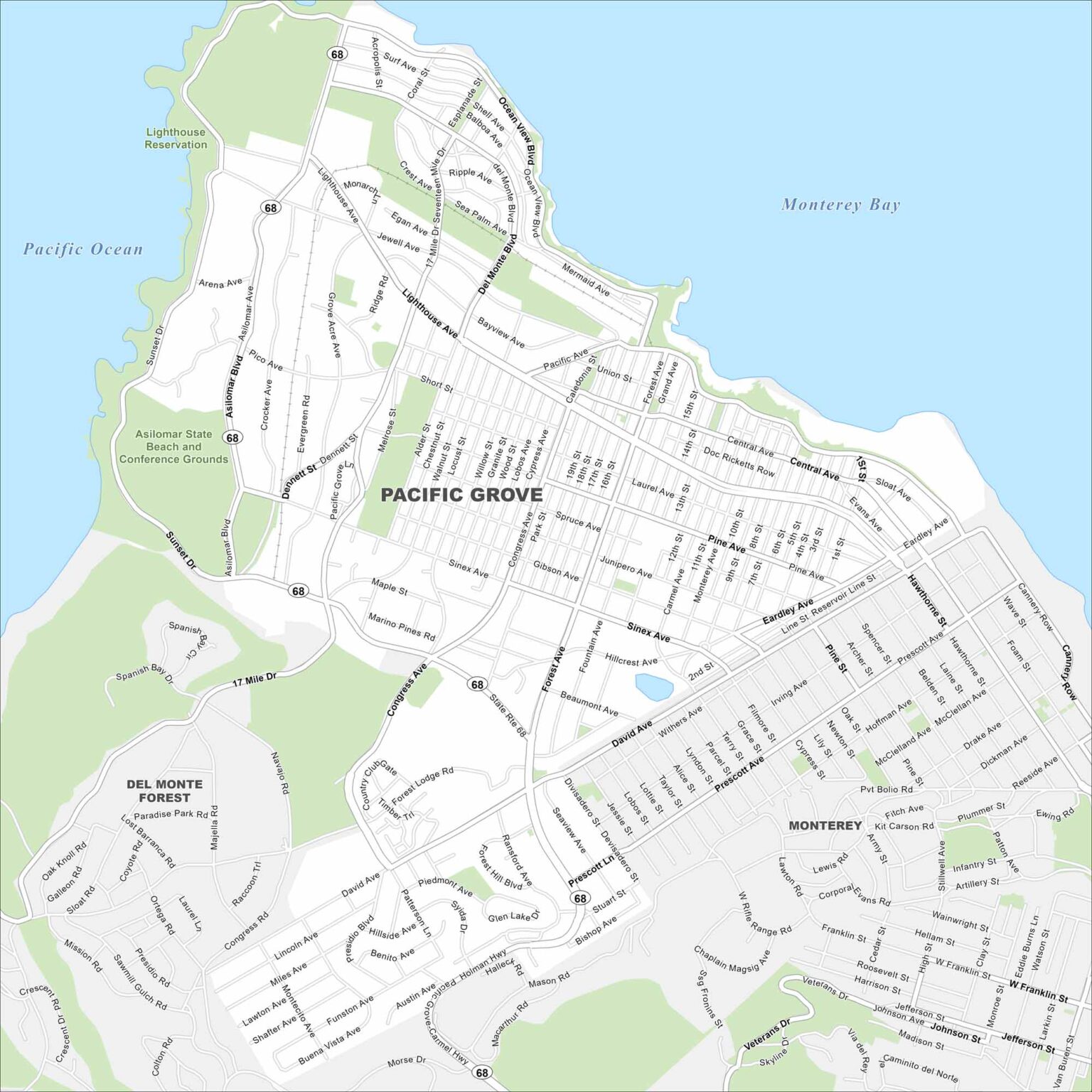 Map of Pacific Grove, California - US Maps