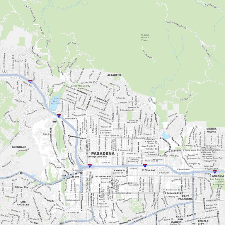 Map of Pasadena, California - US Maps