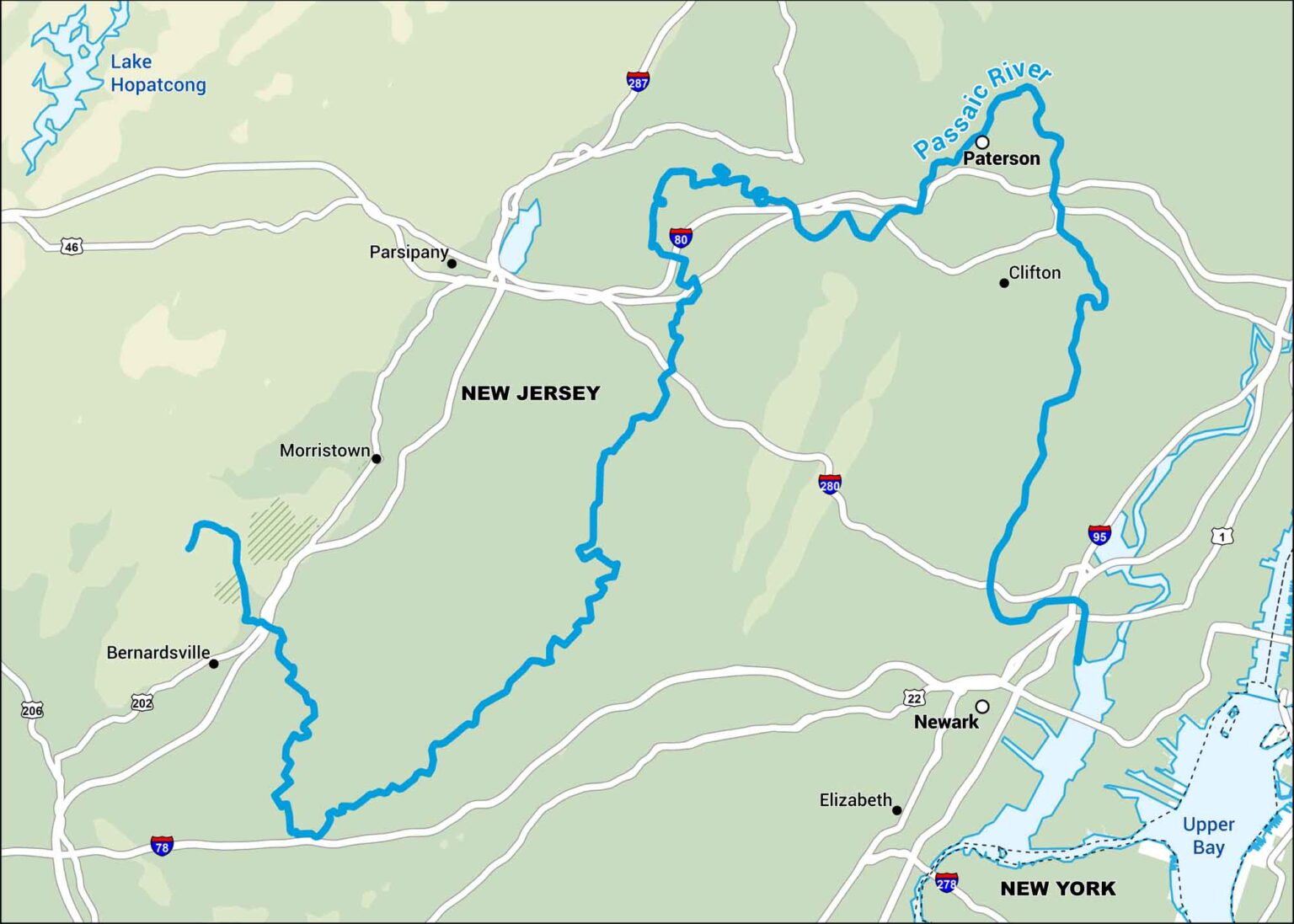 Passaic River Map - US Maps