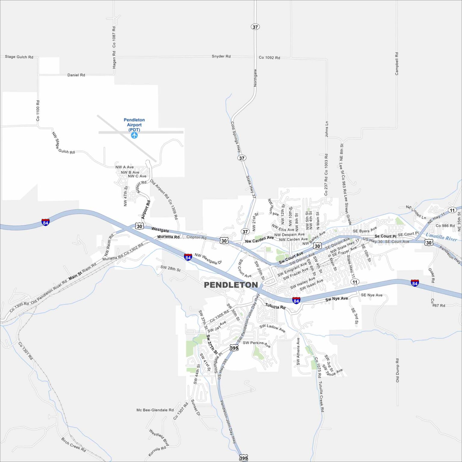 Map of Pendleton, Oregon - US Maps
