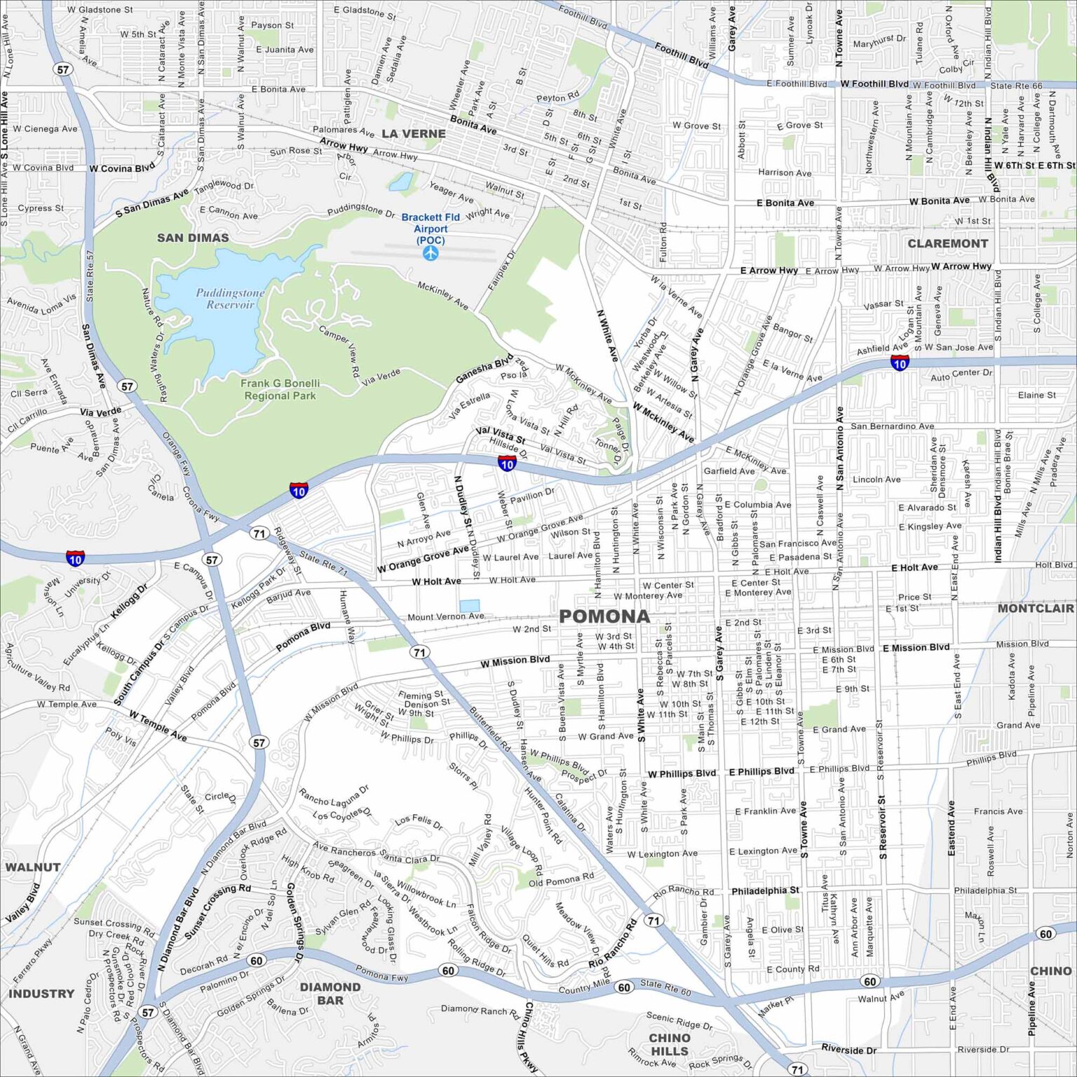 Map of Pomona, California - US Maps