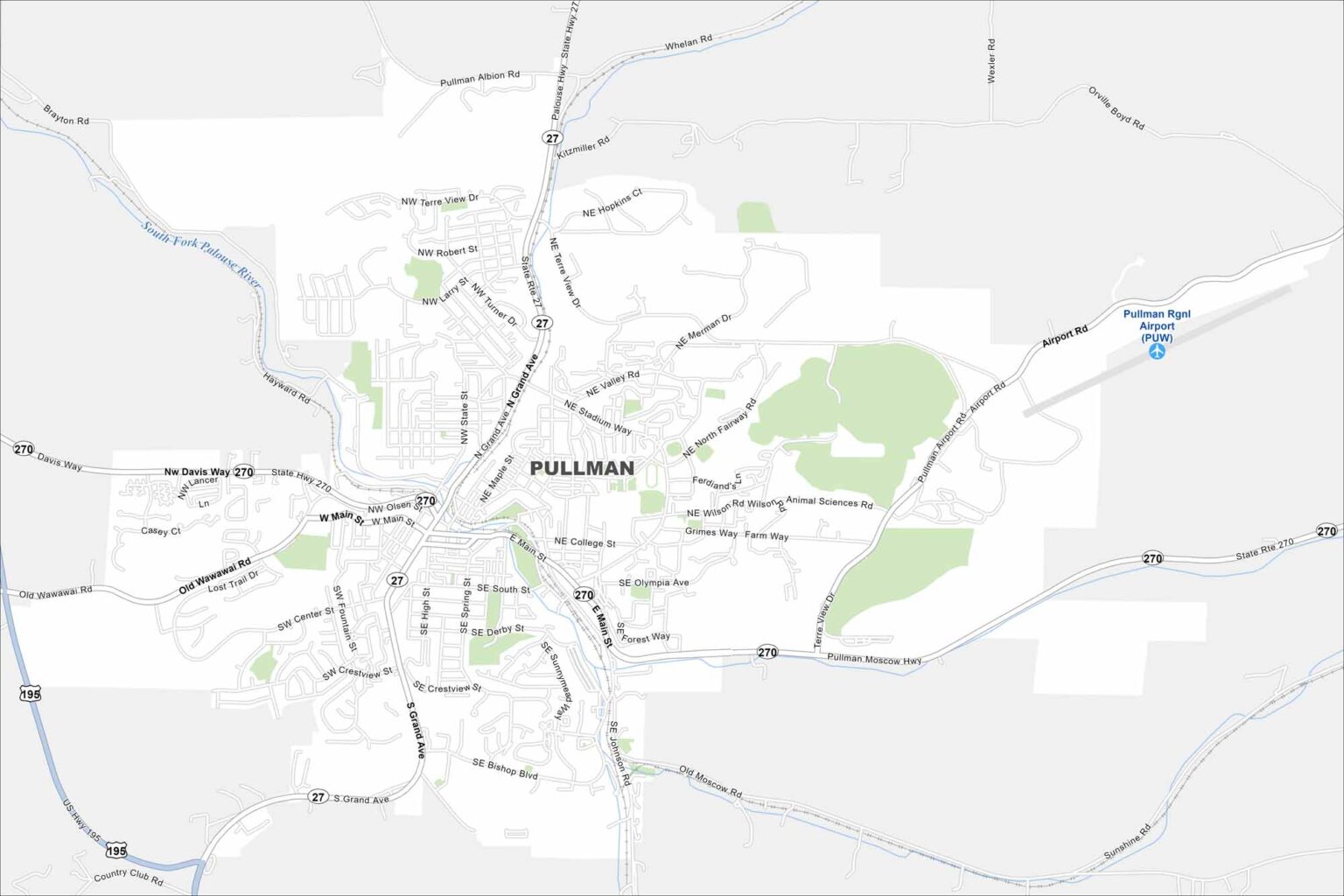 Map of Pullman, Washington - US Maps