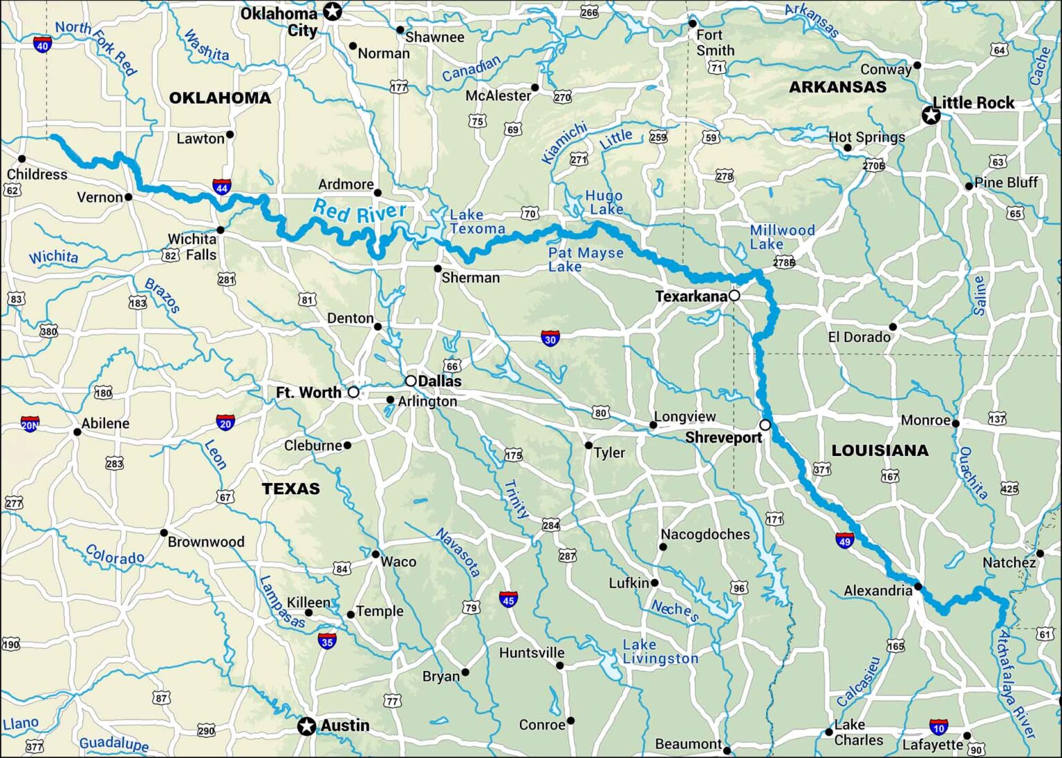 Red River Map - US Maps