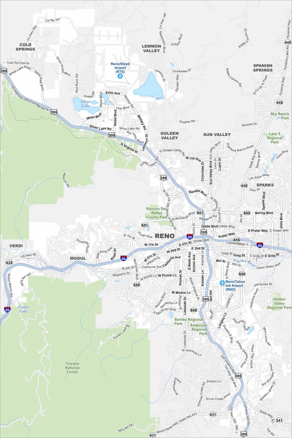 Map of Reno, Nevada - US Maps