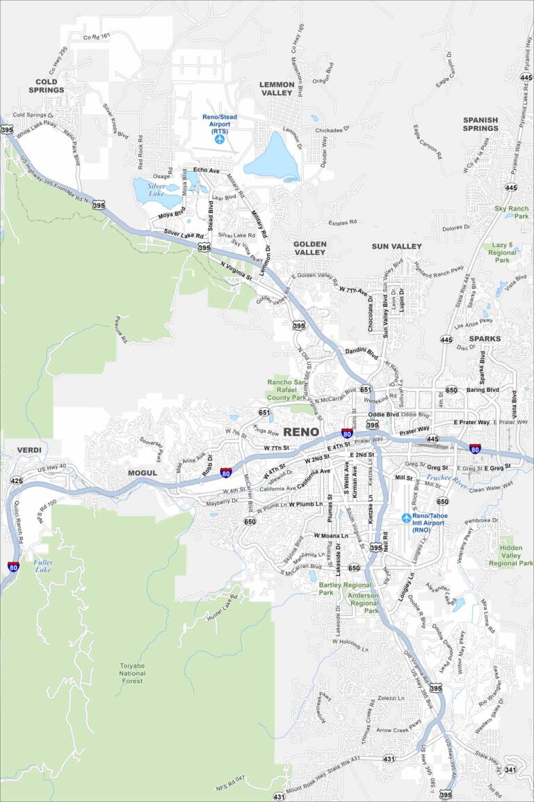 Map of Reno, Nevada - US Maps