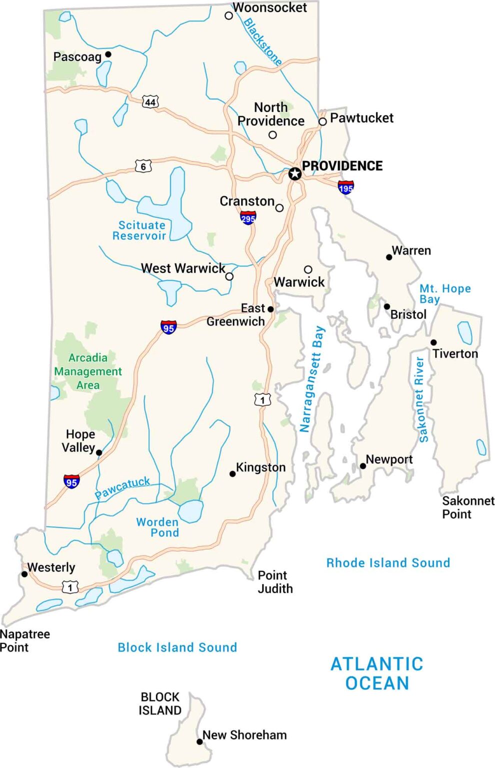 Map of Rhode Island - US Maps