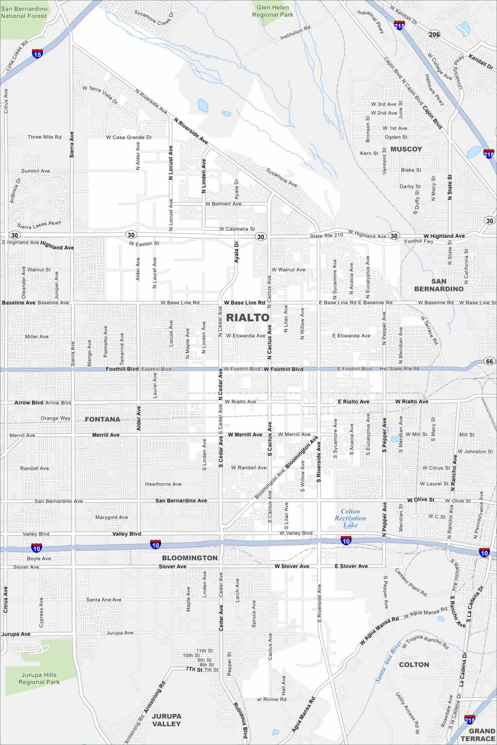 Map of Rialto, California - US Maps