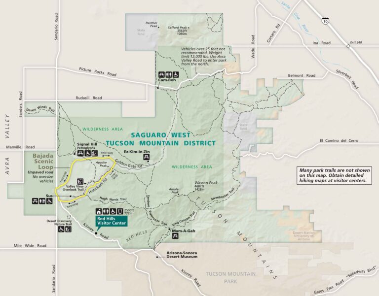 Saguaro National Park Map - US Maps