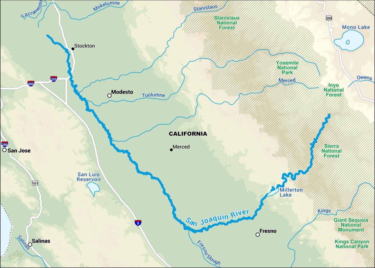 San Joaquin River Map Us Maps