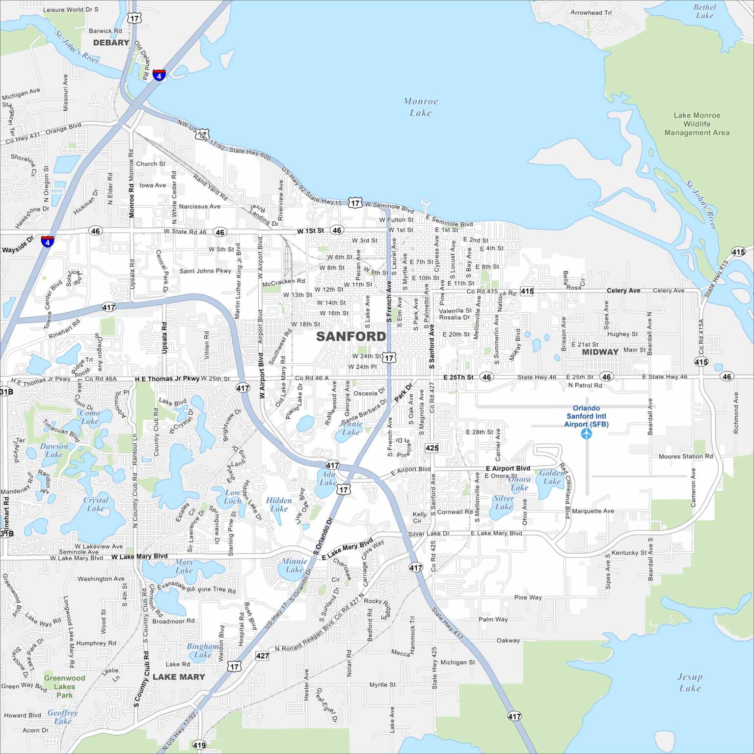 Map of Sanford, Florida - US Maps