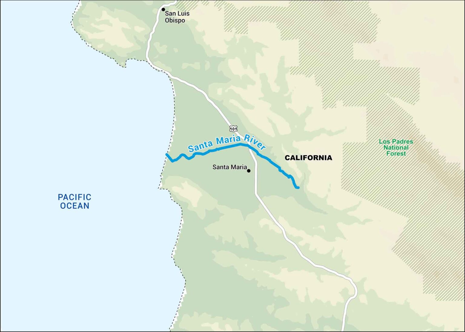 Santa Maria River Map - US Maps