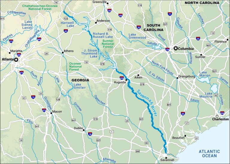 Savannah River Map - US Maps
