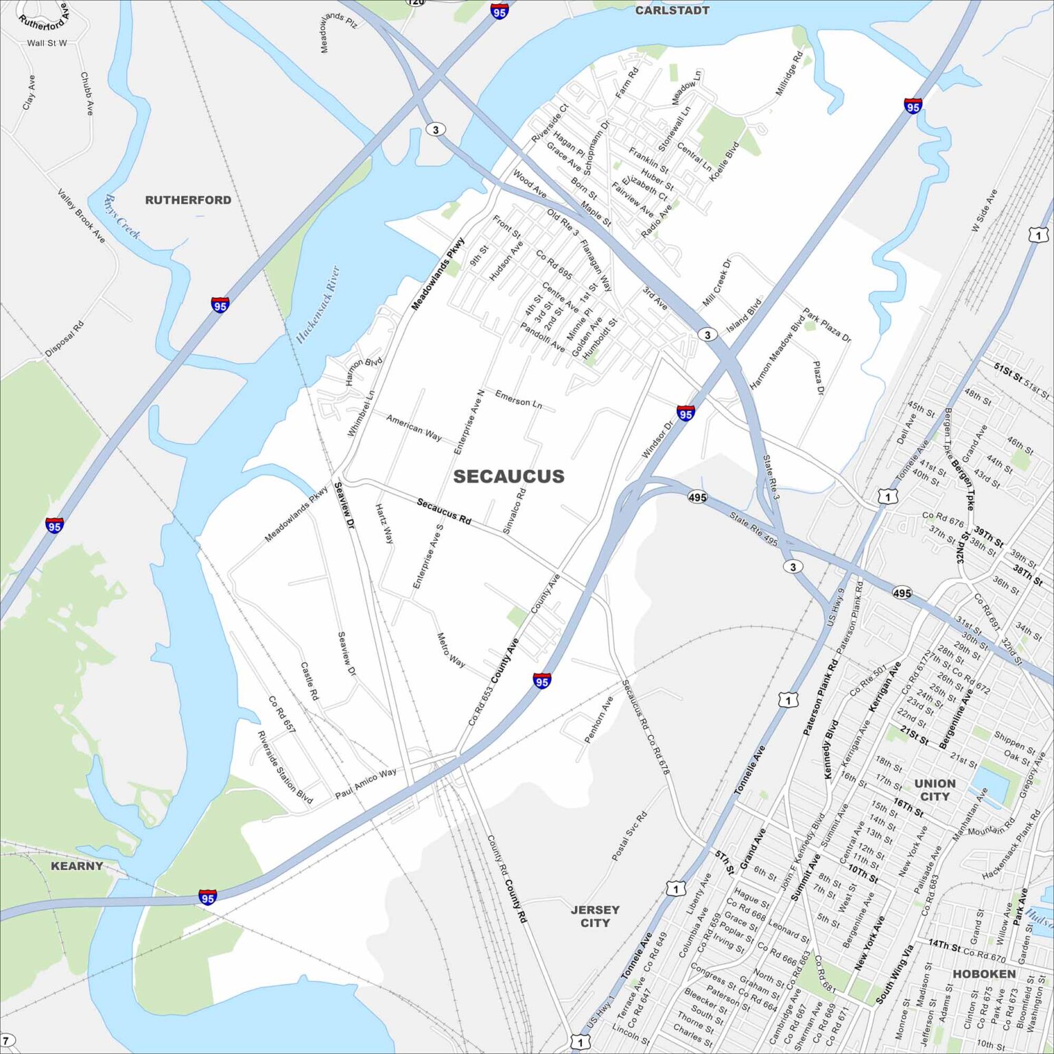 Map of Secaucus, New Jersey - US Maps