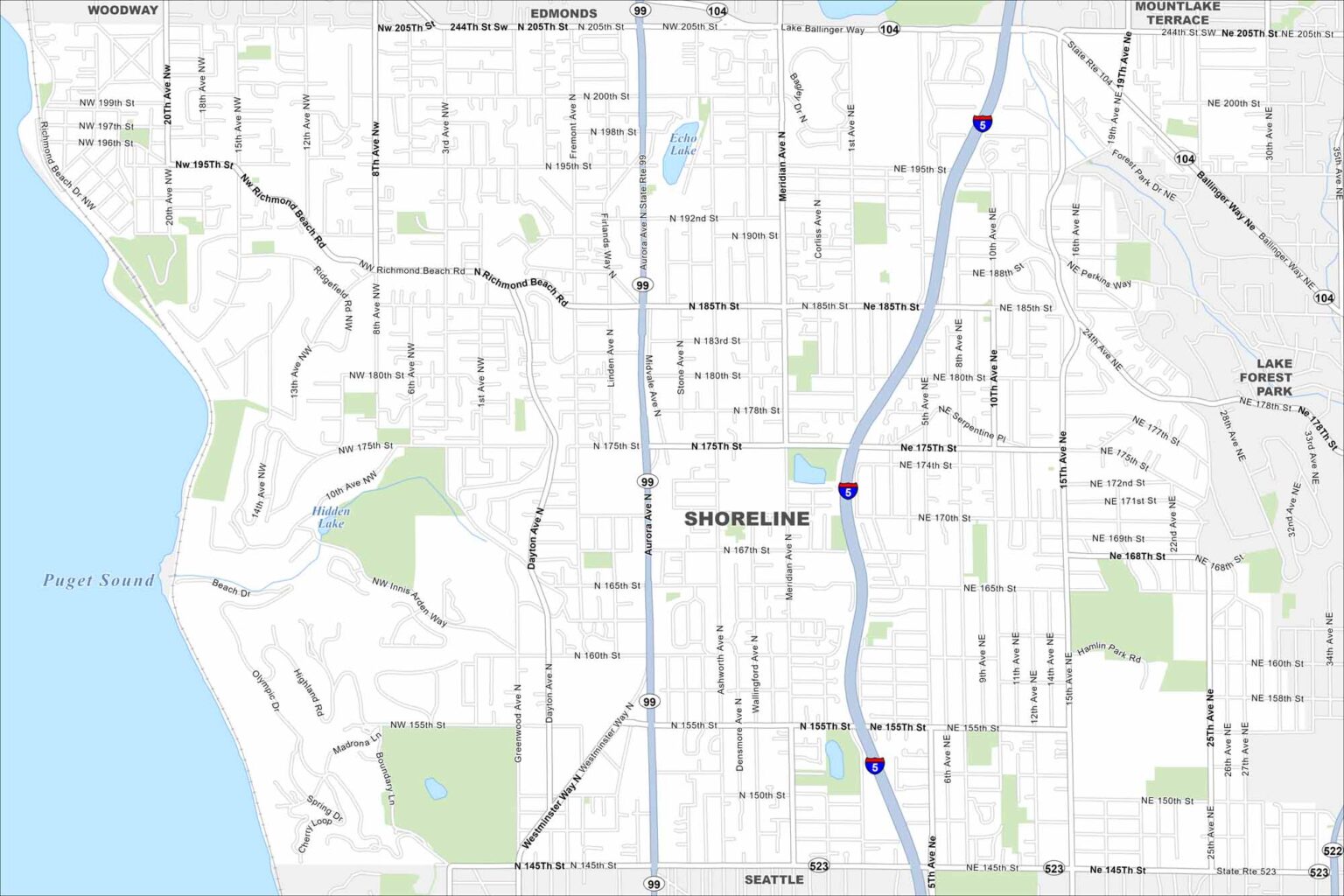 Map of Shoreline, Washington - US Maps