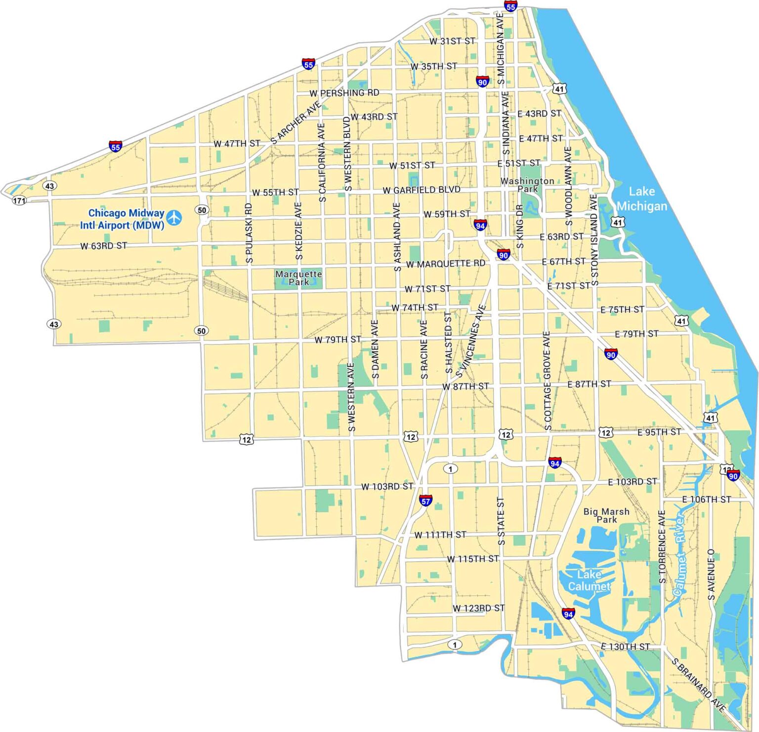 Map of Chicago, Illinois - US Maps